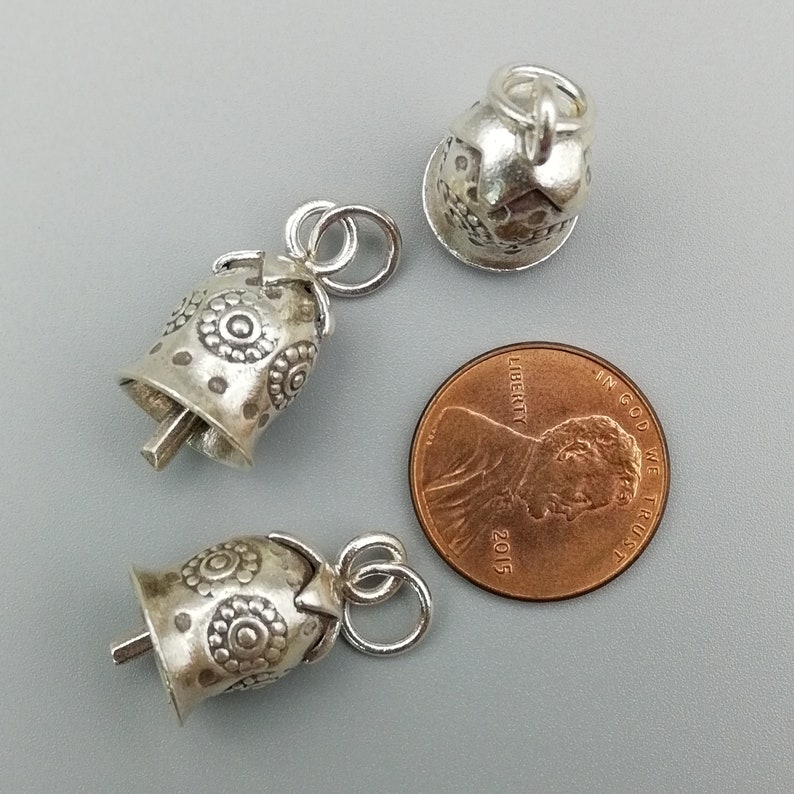 1 Sterling Silver Dangling Bell Pendant 97 Percent Sterling | Etsy