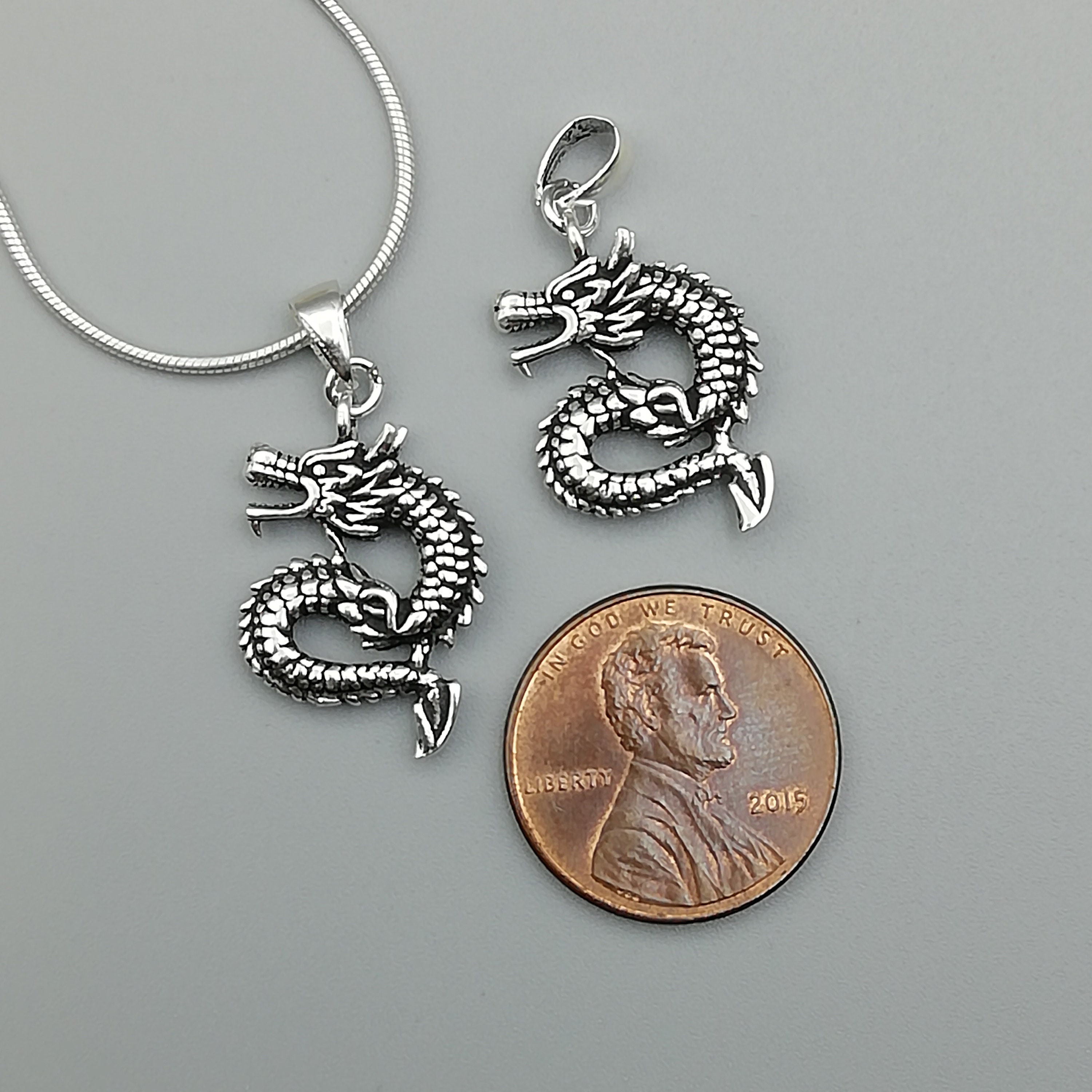 1 Sterling Silver Dragon Pendant 925 Sterling Silver | Etsy