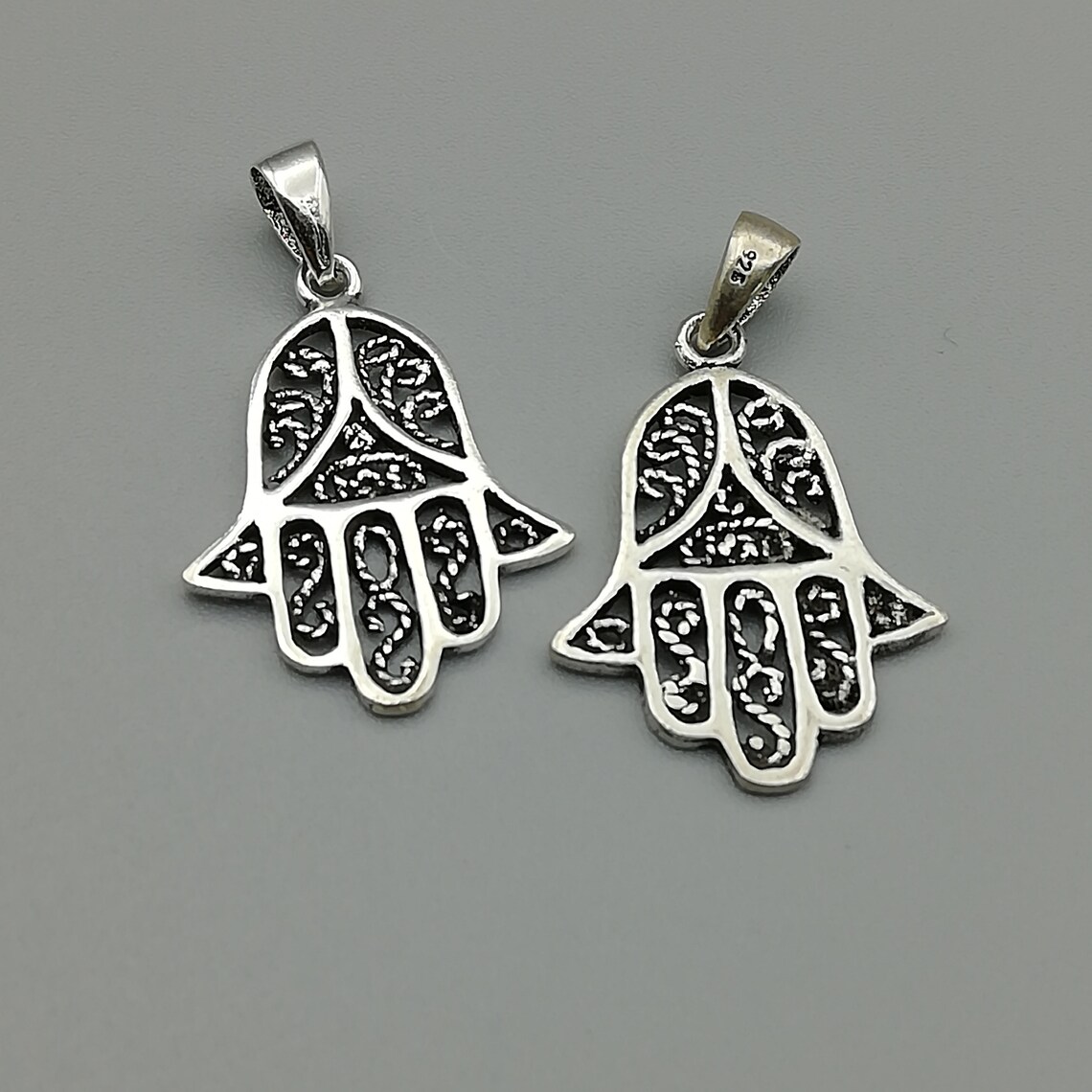 2 Sterling Silver Fatima Hand Pendants 925 Sterling Silver - Etsy