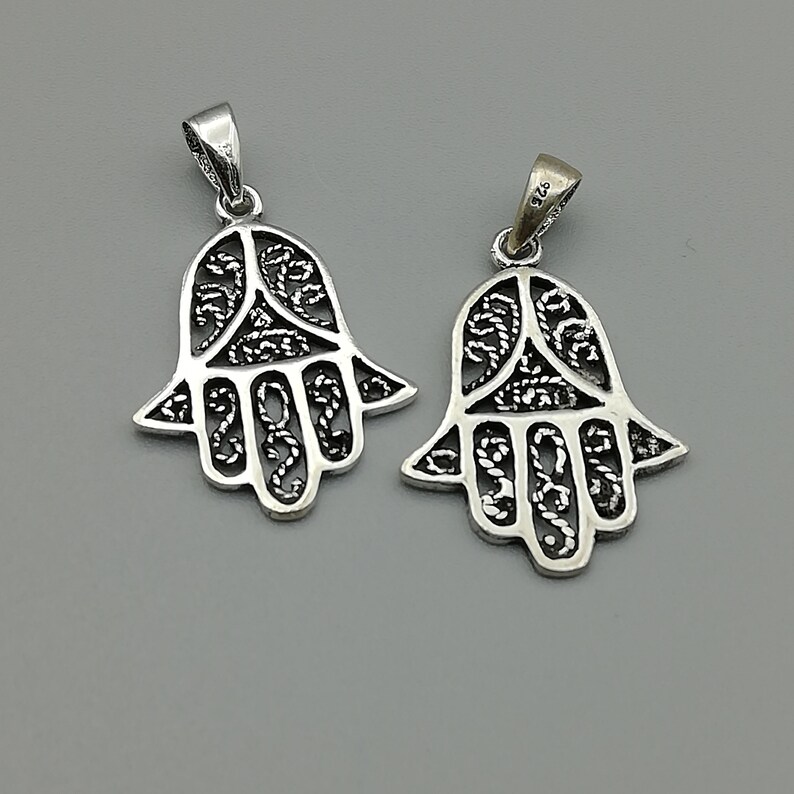 2 Sterling Silver Fatima Hand Pendants 925 Sterling Silver - Etsy