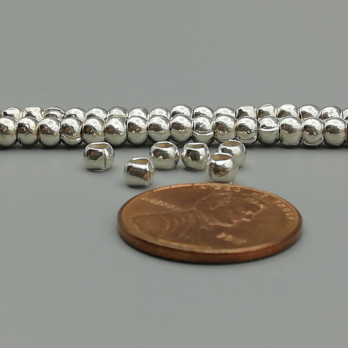 20 Sterling Silver Plain Hammered Donut Beads 97% Sterling | Etsy