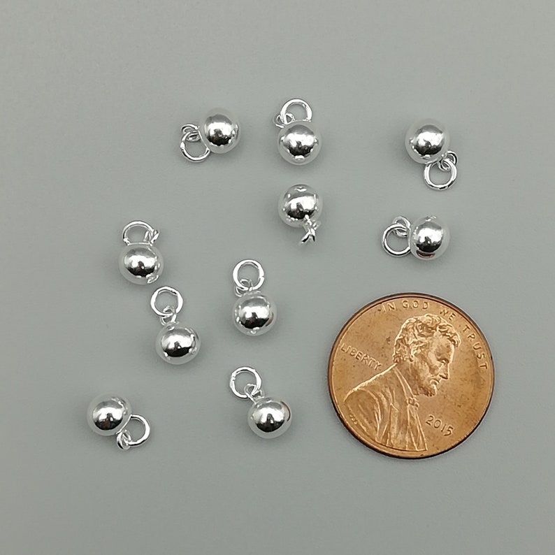5 Sterling Silver Ball Charms 925 Sterling Silver Charms - Etsy