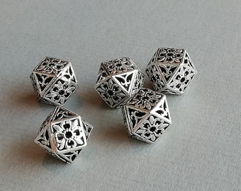 10 Sterling Silver Rose Flower Beads 2-sided, 925 Sterling Silver Rose ...