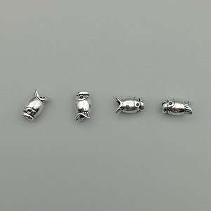 7 Sterling Silver Fish Beads 925 Sterling Silver Beads - Etsy