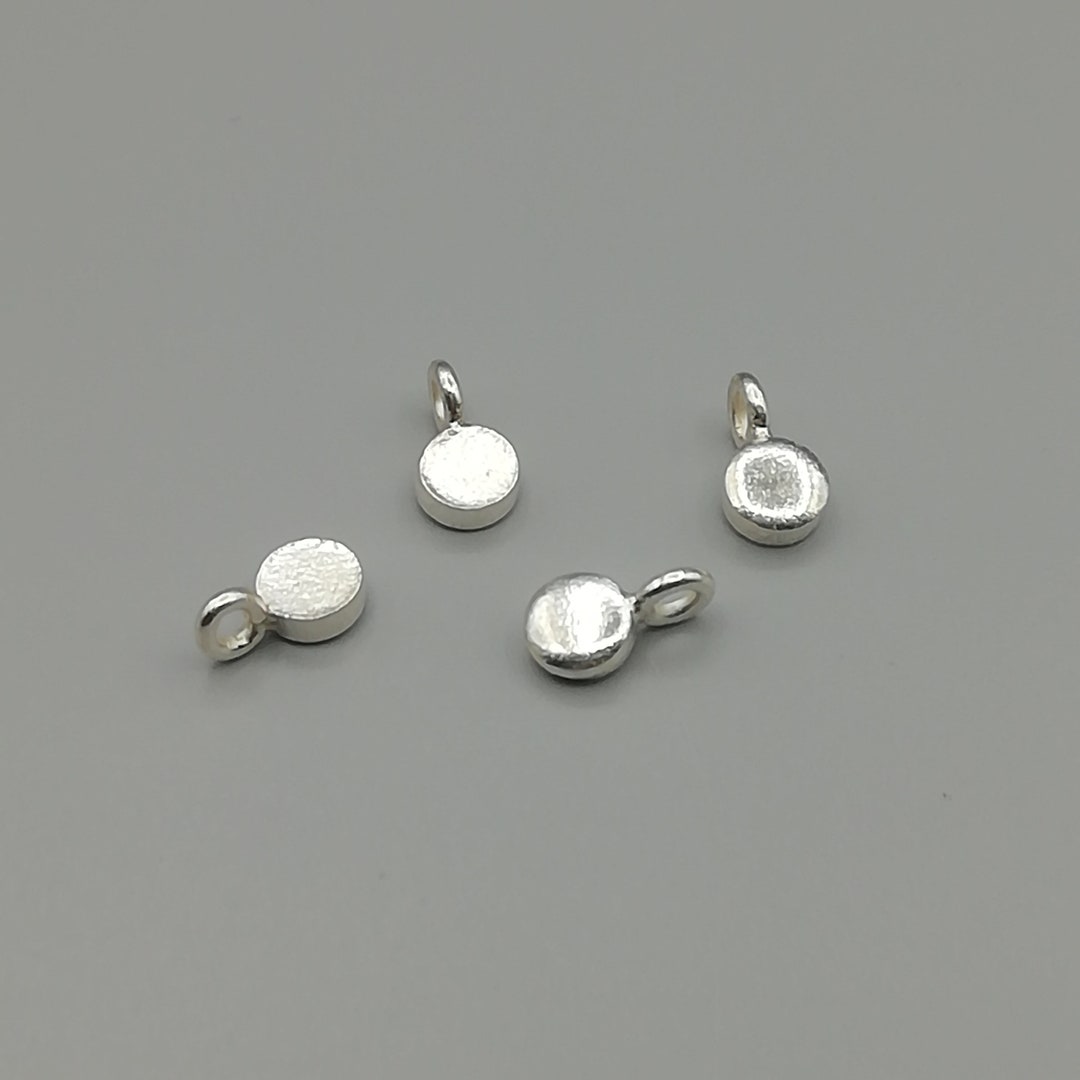 4 Sterling Silver Circle Nugget Charms 97 Percent Sterling Silver Hill ...