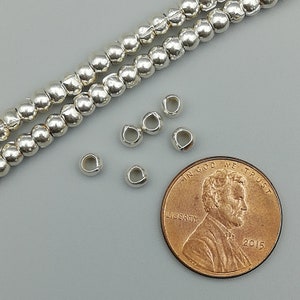 20 Sterling Silver Plain Hammered Donut Beads 97% Sterling - Etsy
