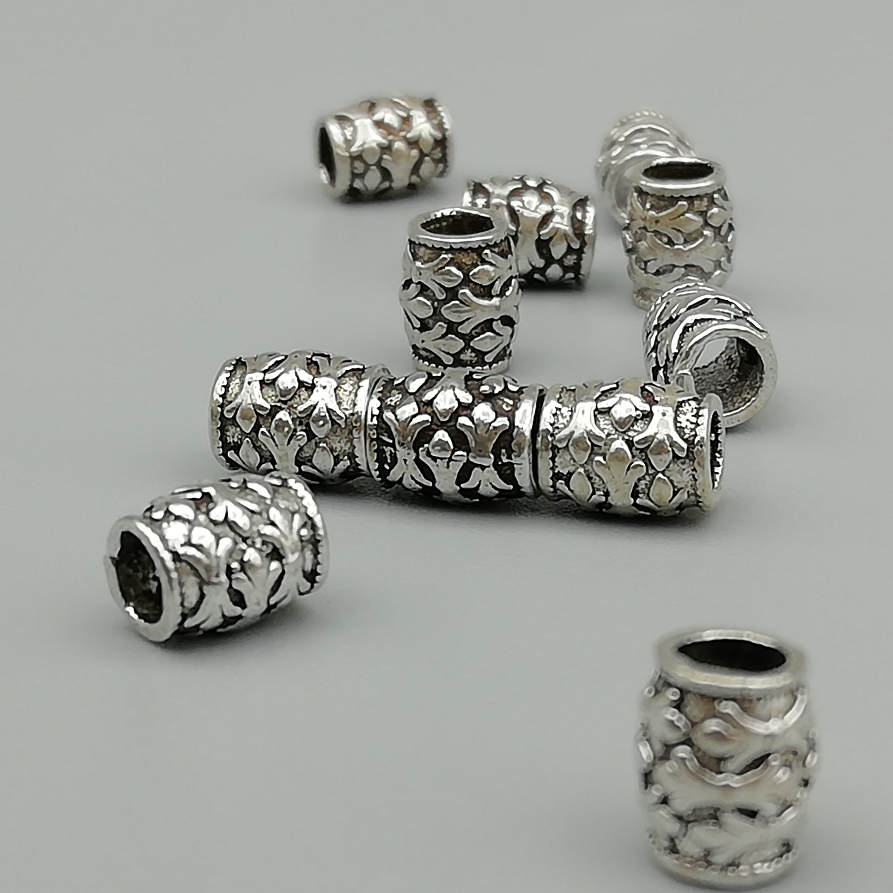 6 Sterling Silver Tube Beads 925 Sterling Silver Beads | Etsy