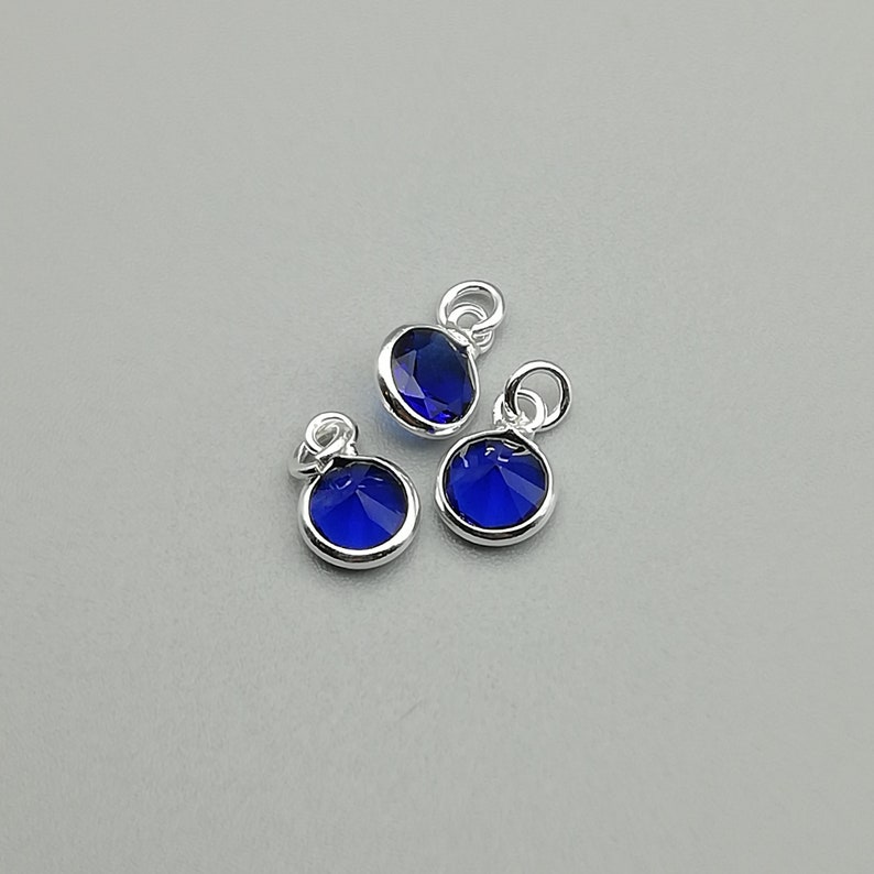 5 Sterling Silver Blue Gemstone Charms 925 Sterling Silver - Etsy