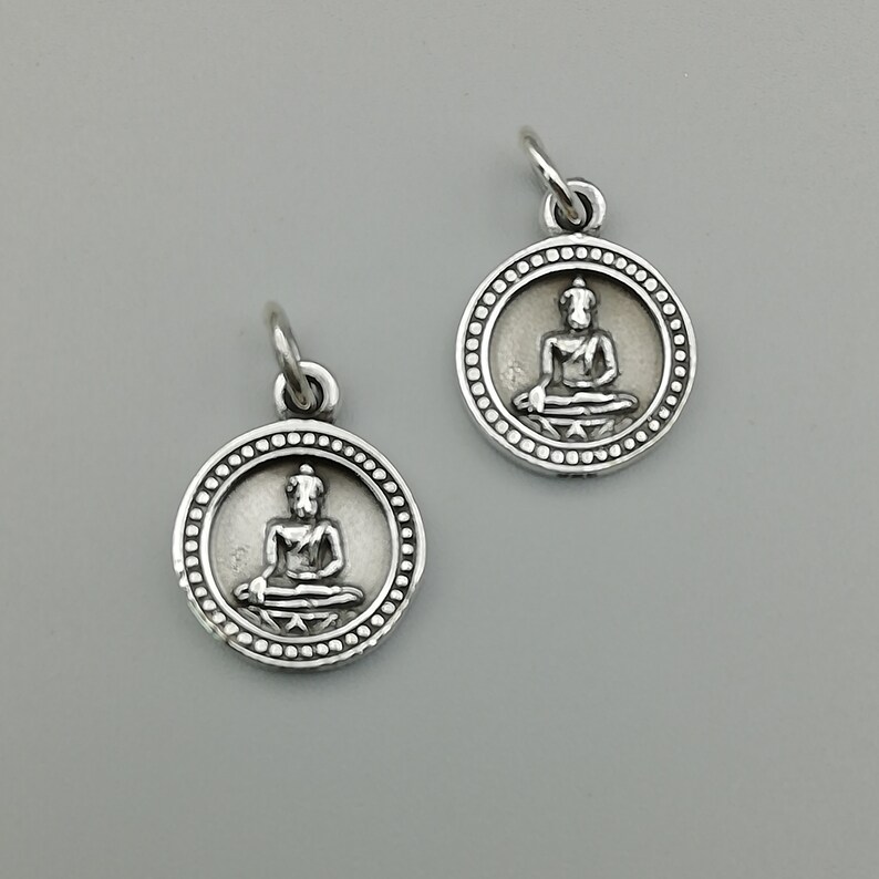 1 Sterling Silver Meditating Buddha Coin Pendant 925 - Etsy