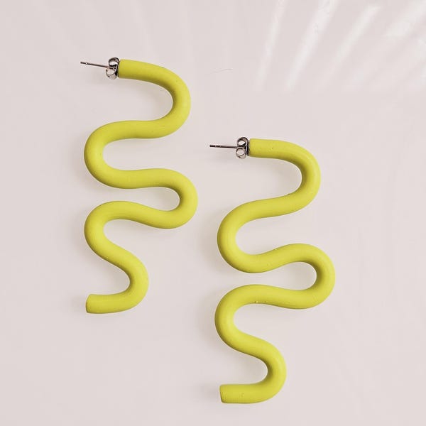 Squiggle Design Earrings - Etsy