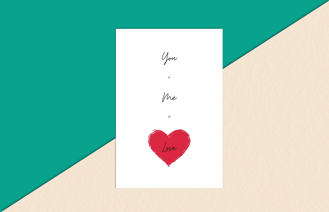 You and Me Love Card: Handmade Card for Valentine's Day, Anniversary ...