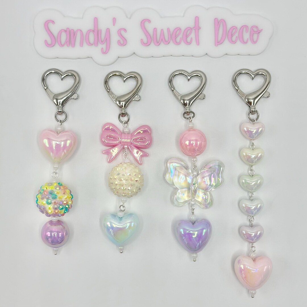 Kawaii Bag Charm, Pastel Aesthetic, Iridescent Bag Charm, Purse Charm ...