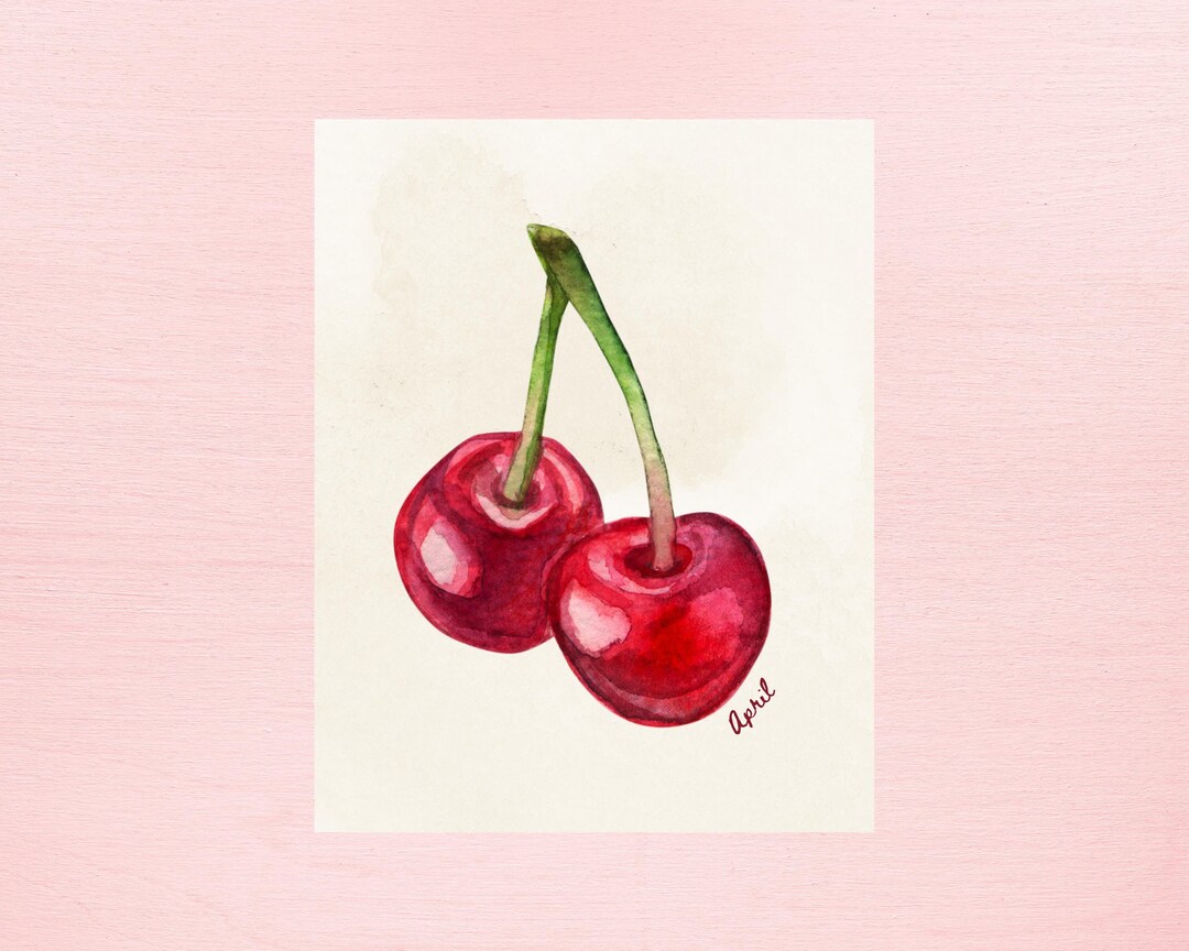 April Birth Month Fruit Flowers Cherry, New Mom Gift, New Grandma Gift ...