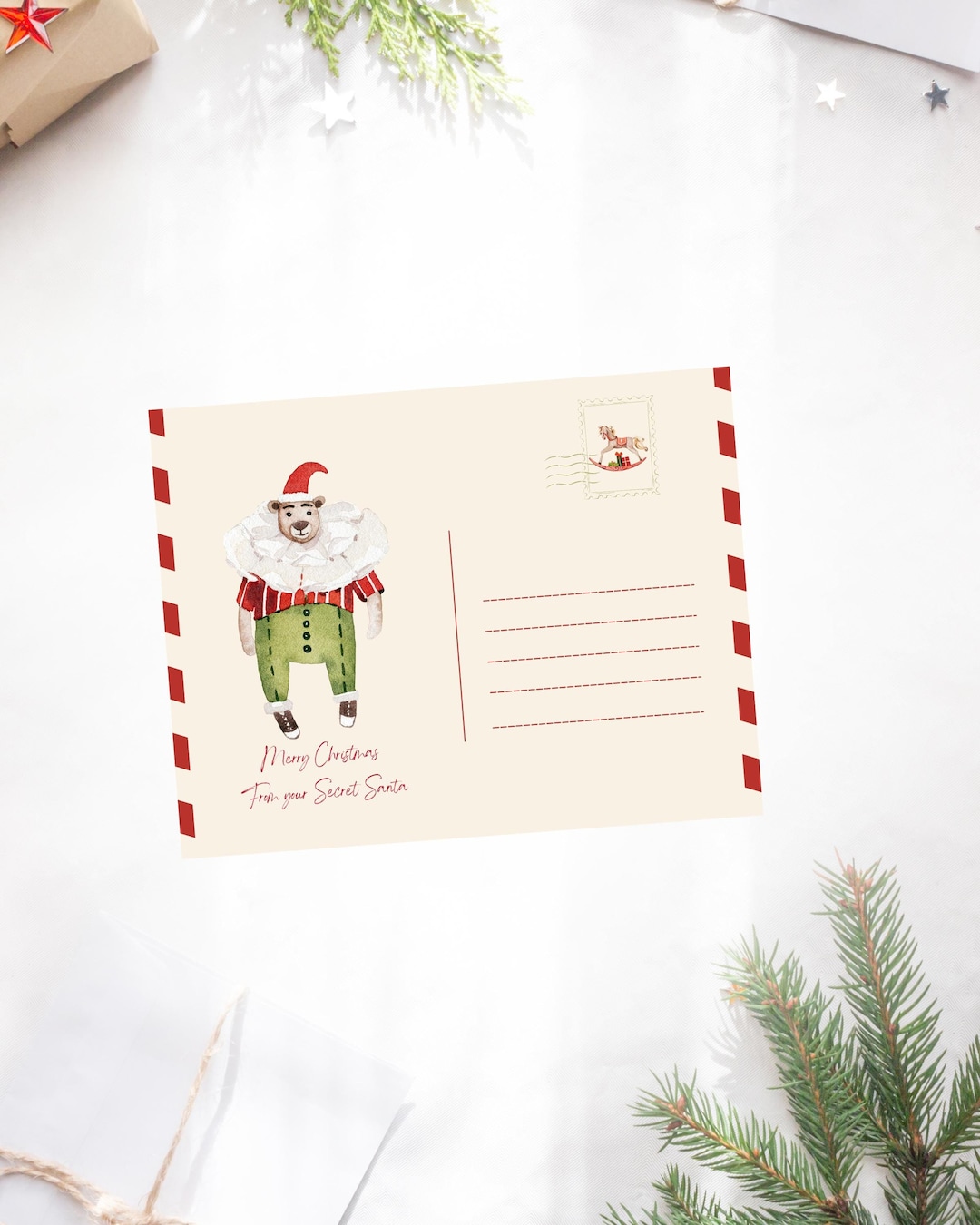 Secret Santa Secret Santa Card, Secret Santa Notecard, Message From ...