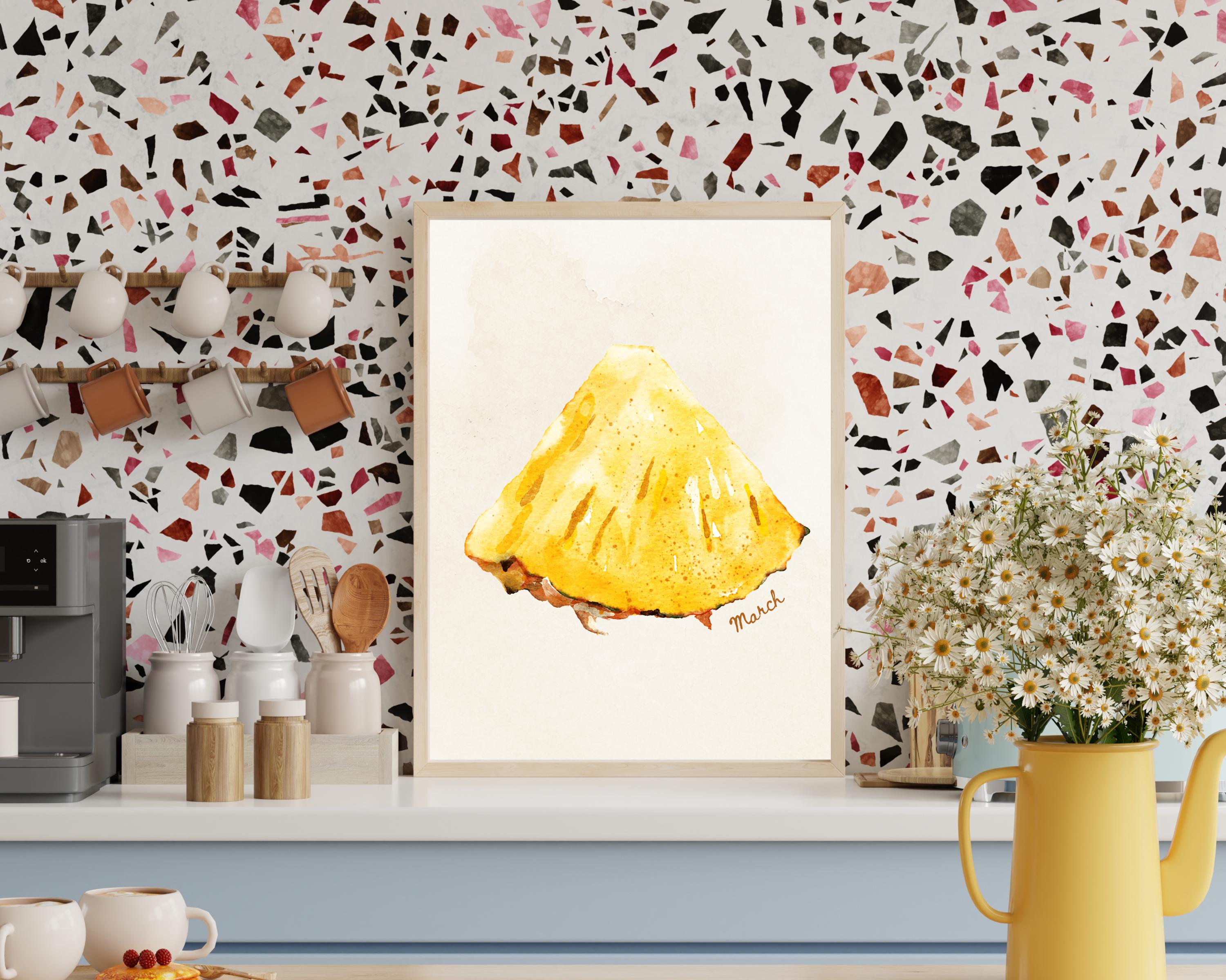 March Birth Month Fruit Flowers Pineapple, New Mom Gift, New Grandma ...