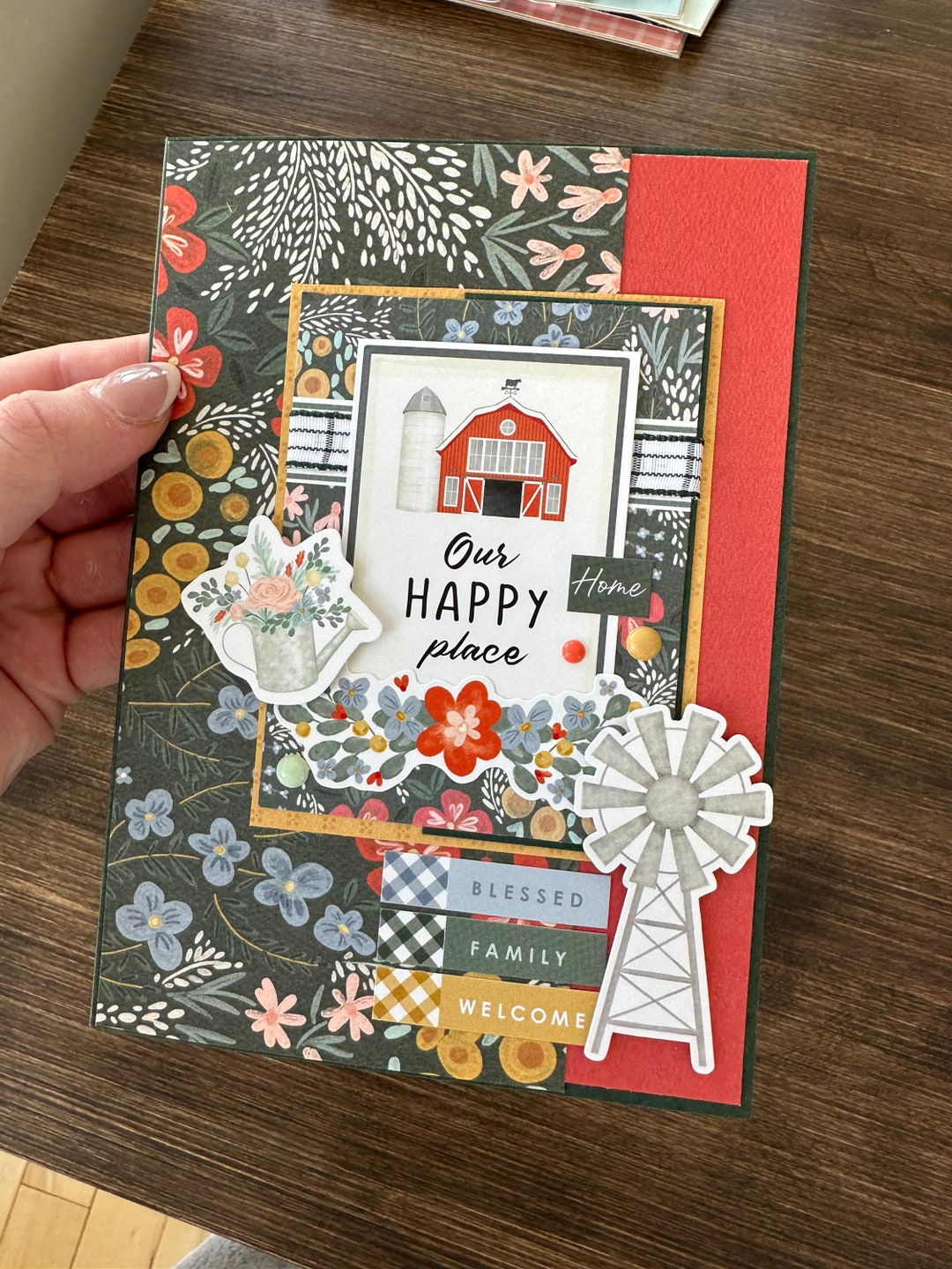 Cardboard Map Farm Farmhouse Home Happy Place Welcome Blessed Family ...