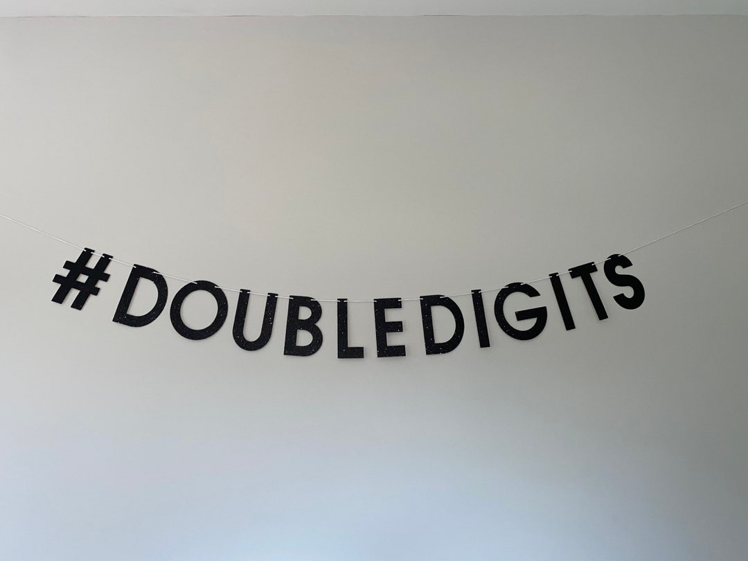 Double Digits Glitter Birthday Banner, 10th Birthday Party Decor - Etsy