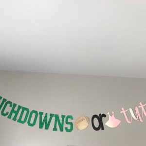 Touchdowns or Tutus Banner, Gender Reveal Party, Baby Shower ...