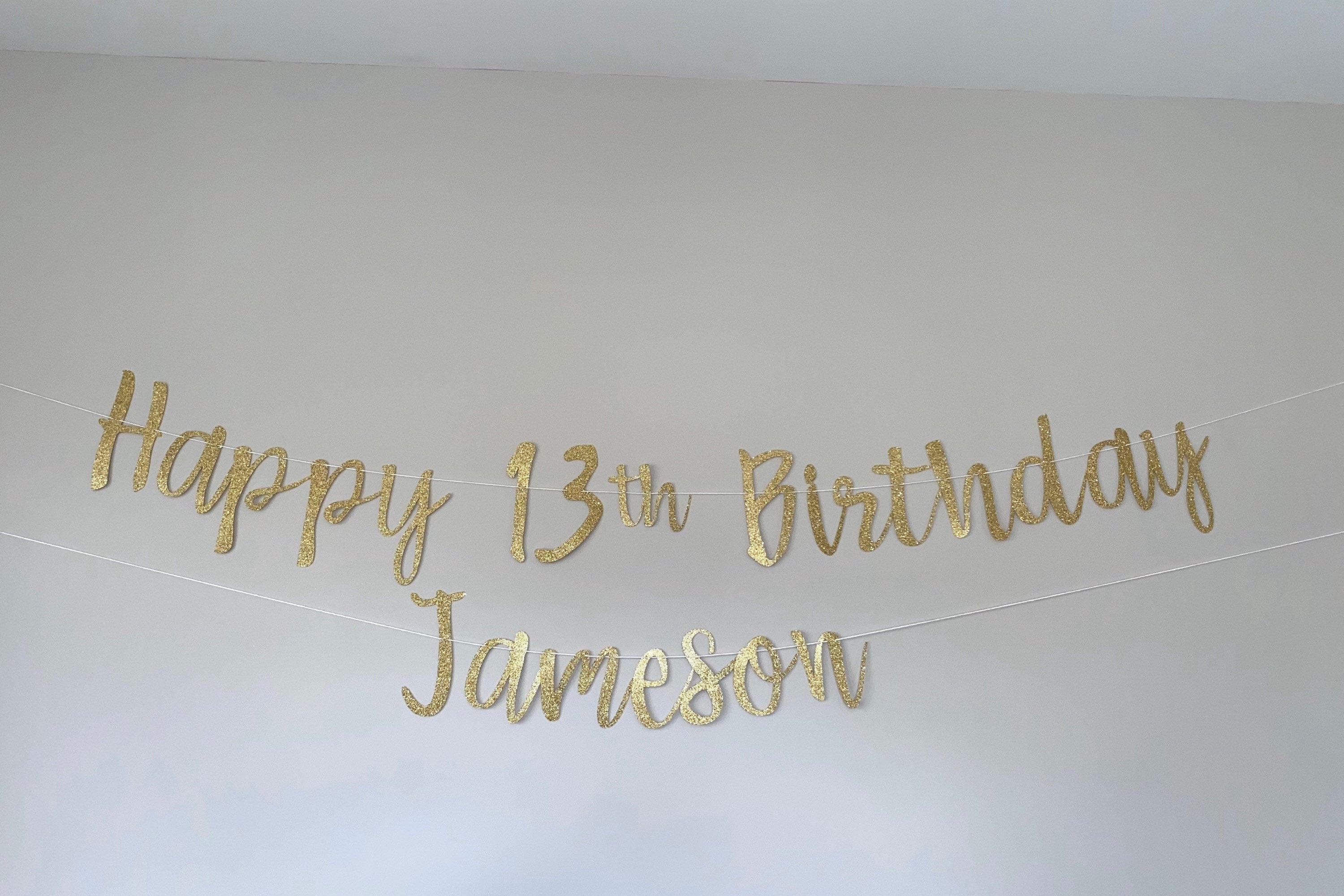 Happy 13th Birthday Banner Personalized Happy 13th Birthday - Etsy