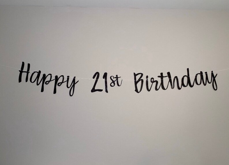 Personalized Glitter 21st Birthday Banner, Custom Name - Etsy