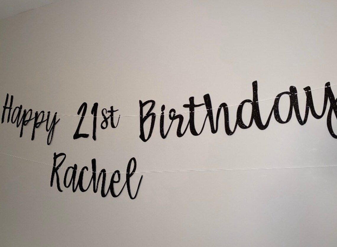 Happy 21st Birthday Banner, Personalized Happy 21st Birthday Custom ...
