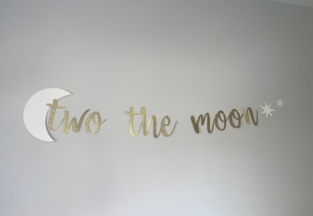 Two the Moon Banner, Two the Moon Birthday Party, 2nd Birthday Party - Etsy