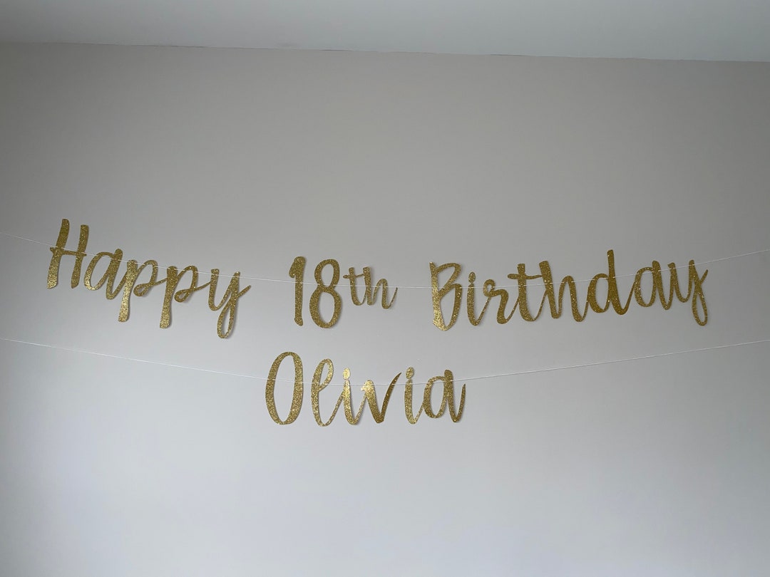 Happy 18th Birthday Banner, Personalized Happy 18th Birthday Custom ...