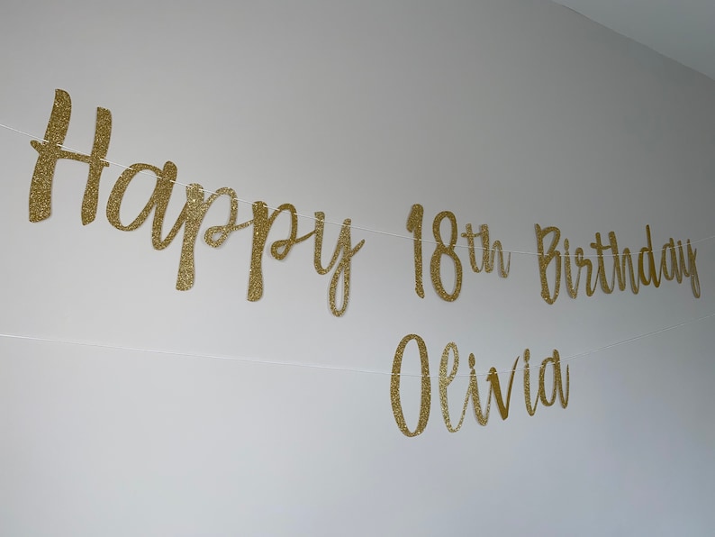 Happy 18th Birthday Banner Personalized Happy 18th Birthday - Etsy