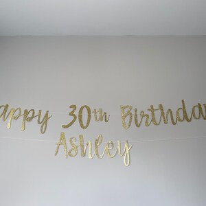 Happy 30th Birthday Banner, Personalized Happy 30th Birthday Custom ...