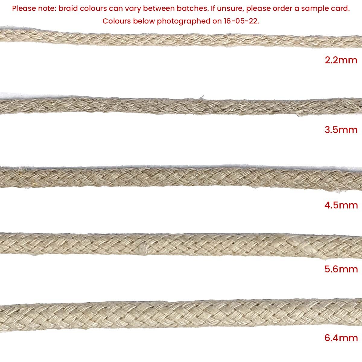 Hemp Braid Cord 2.2mm | 100% Pure Organic Hemp Braided Cord ...