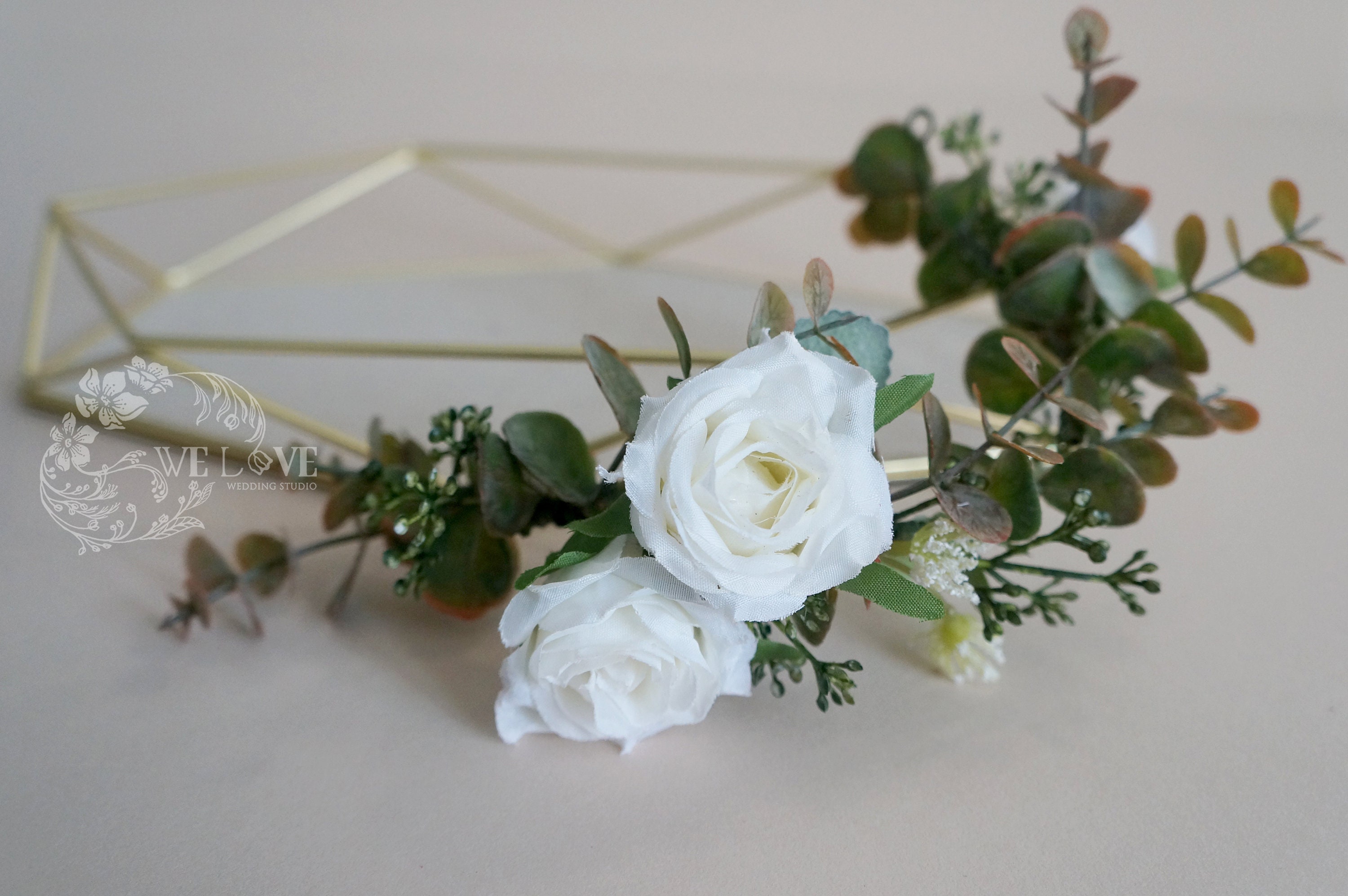 Delicate White Rose Headpiece for Boho Wedding Bridal Shower - Etsy