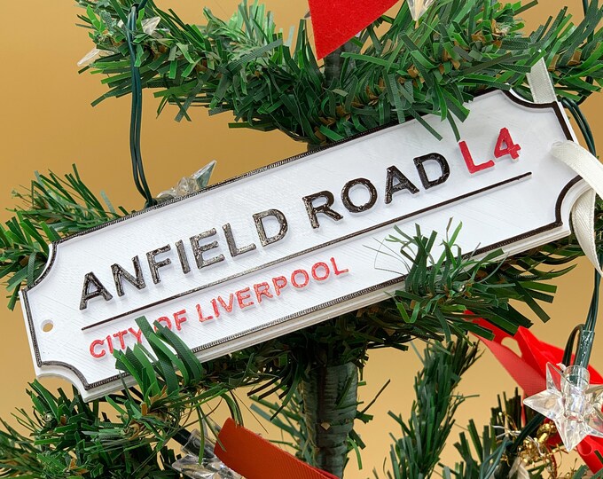 Liverpool Anfield Road Sign Christmas Ornament, Hand-painted - Etsy