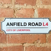 Retro Vintage ANFIELD ROAD L4 Rustic Liverpool Street Sign. Comes With ...