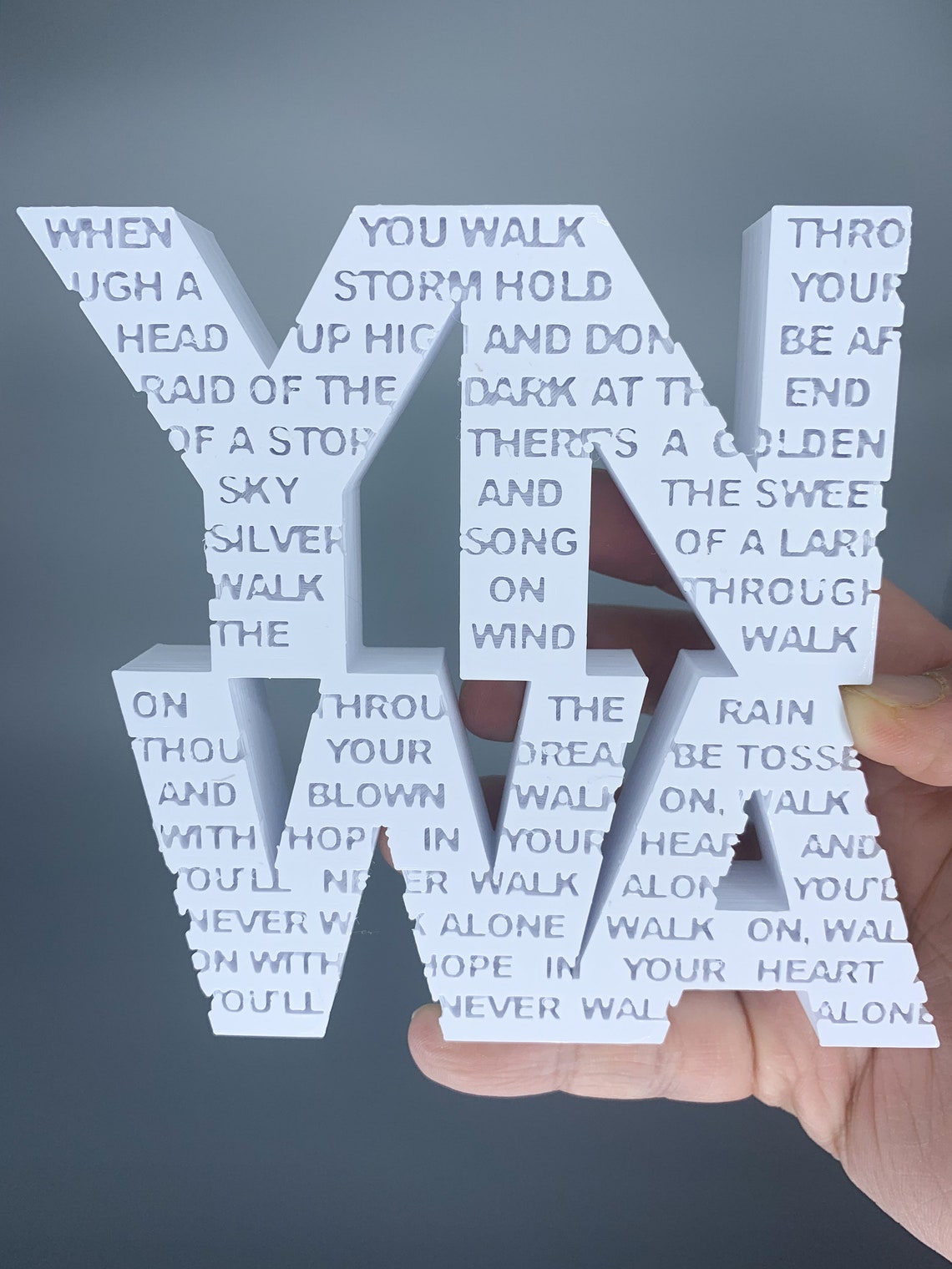 Liverpool 3D Signs YNWA You'll Never Walk Alone and | Etsy