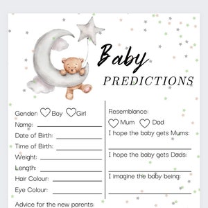 Baby Shower Predictions Sheet, Printable - Etsy