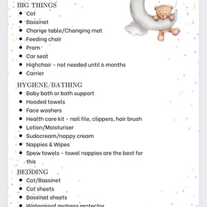 Baby Checklist and Birth Plan Template Download and Print - Etsy
