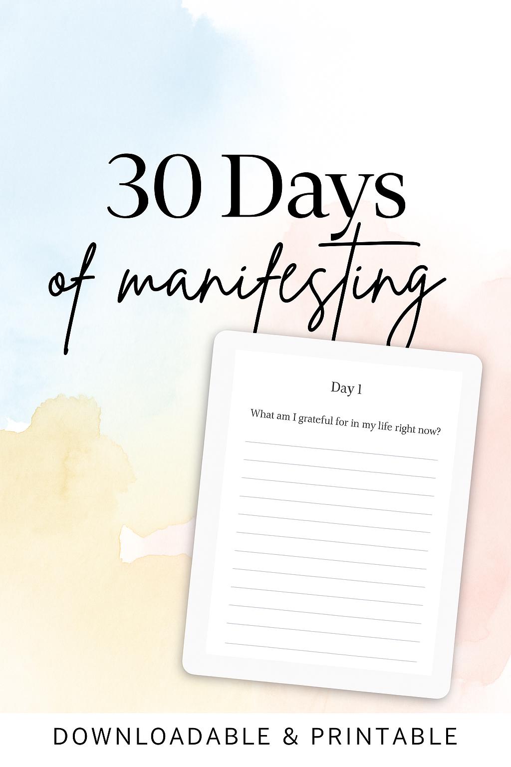 30 Days of Manifestation Journaling, Download and Printable - Etsy