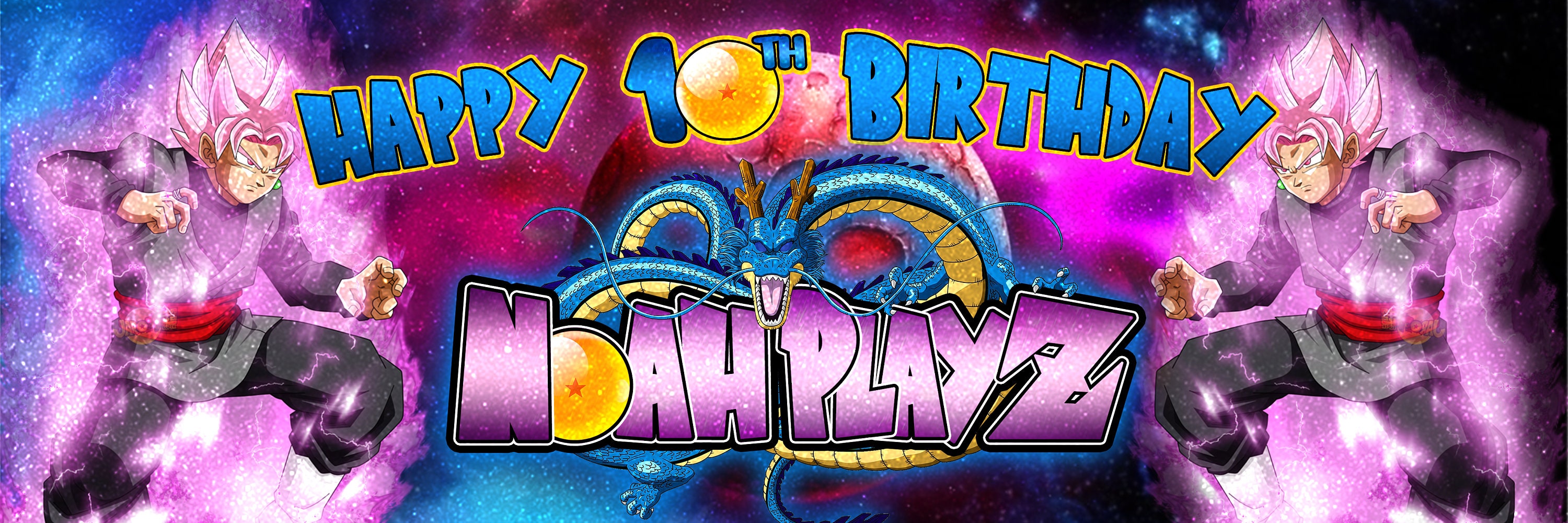 Personalized Dragon Ball Z Goku Black Banner/backdrop - Etsy