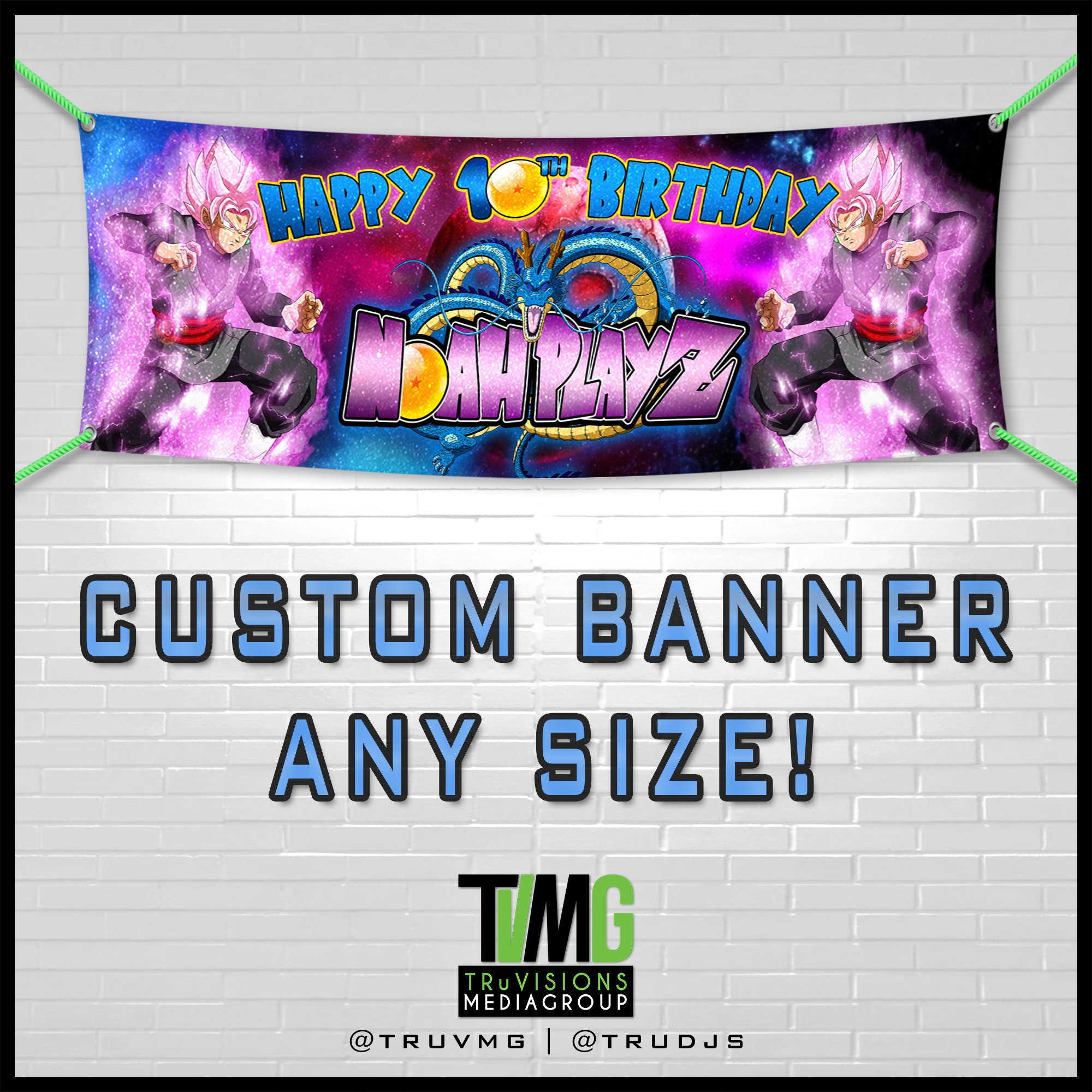 Personalized Dragon Ball Z Goku Black Banner/backdrop - Etsy
