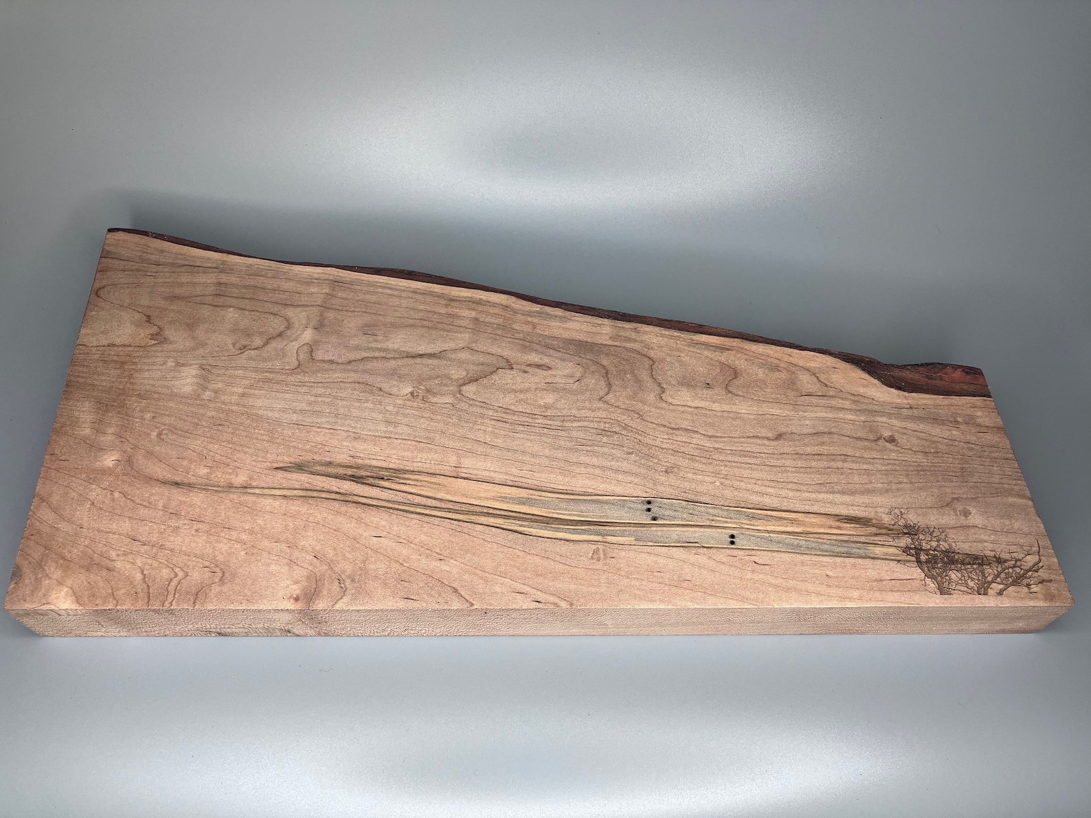 Live Edge, With Bark, Spalted Maple Slab Cutting Board, 9 X 19 X 1.5 ...