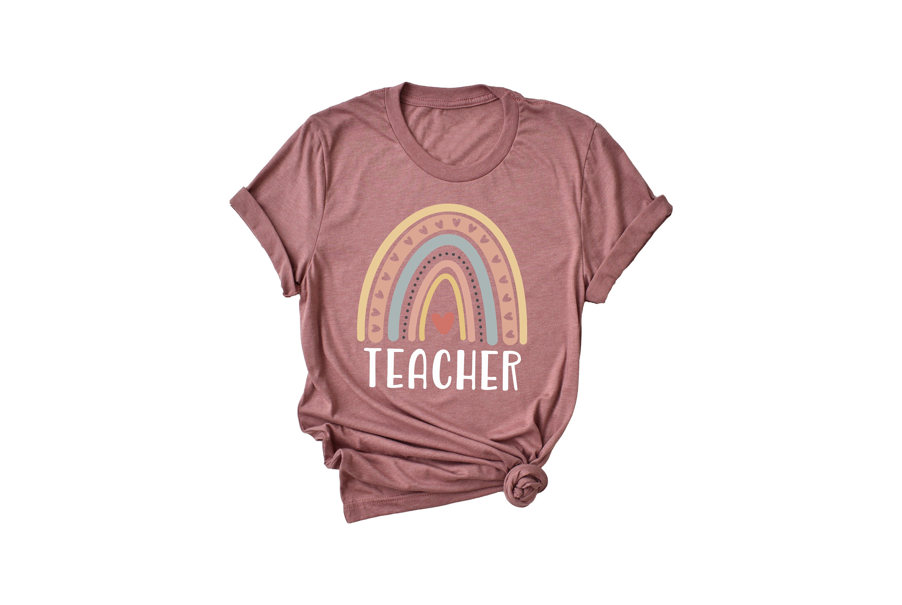 Cute Teacher Shirt Kindergarten Teacher Gift Teacher Rainbow | Etsy