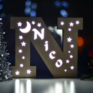 Wooden Letter N Lamp Nursery or Teenage Room Decor LED | Etsy