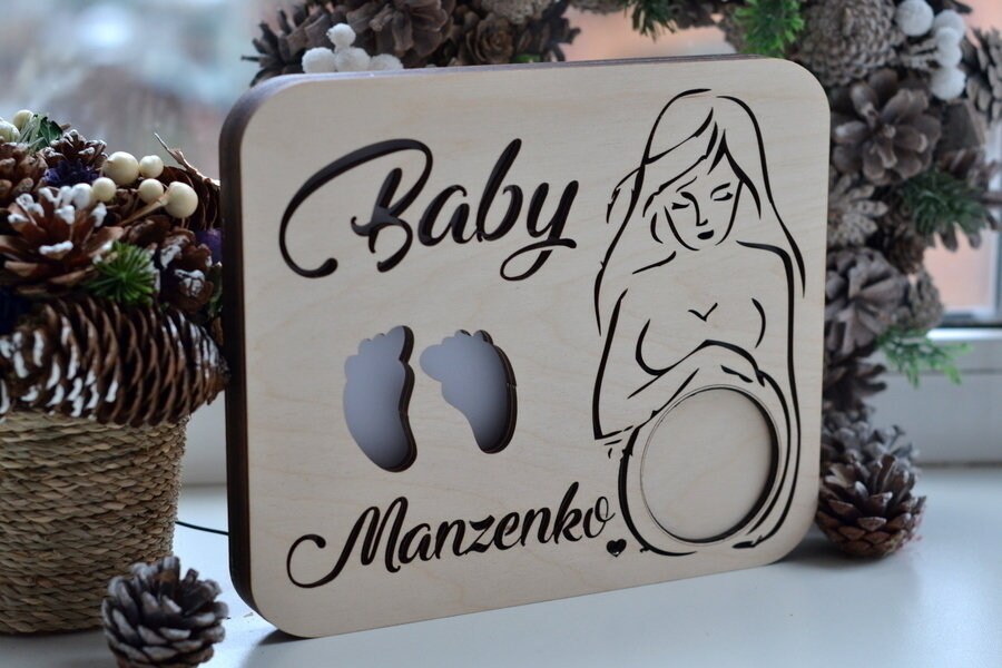 Pregnancy Announcement to Husband Wood LED Lamp With - Etsy