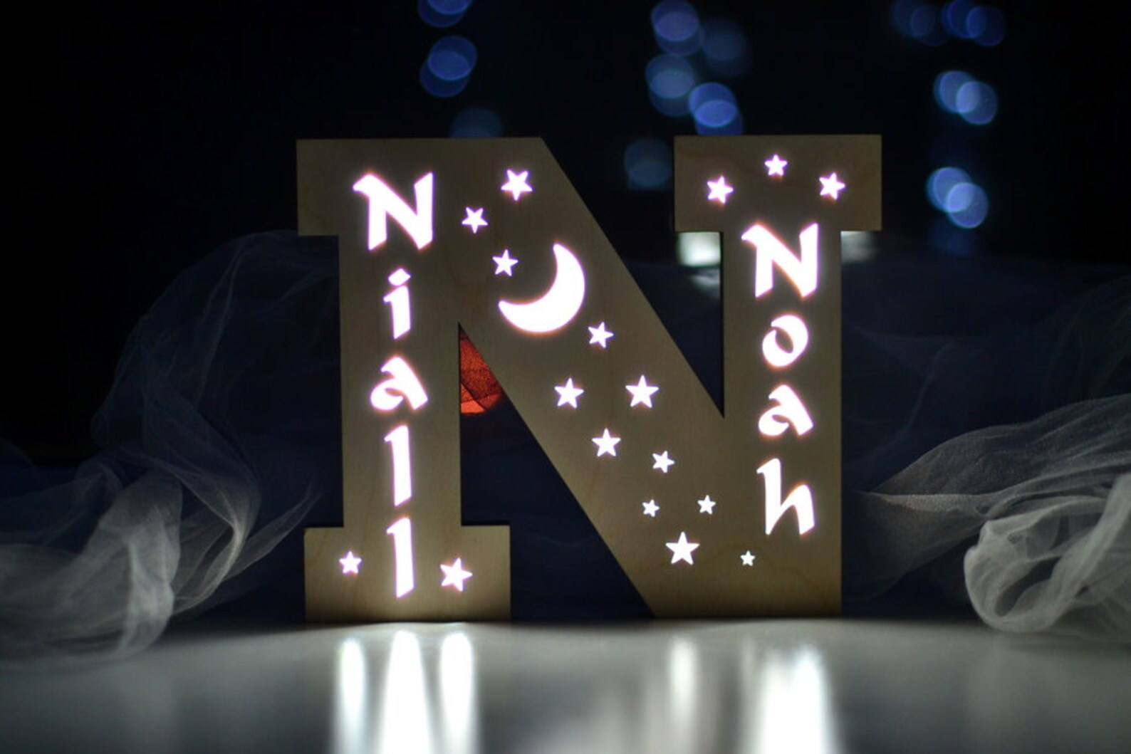 Wooden Letter N Lamp Nursery or Teenage Room Decor LED | Etsy