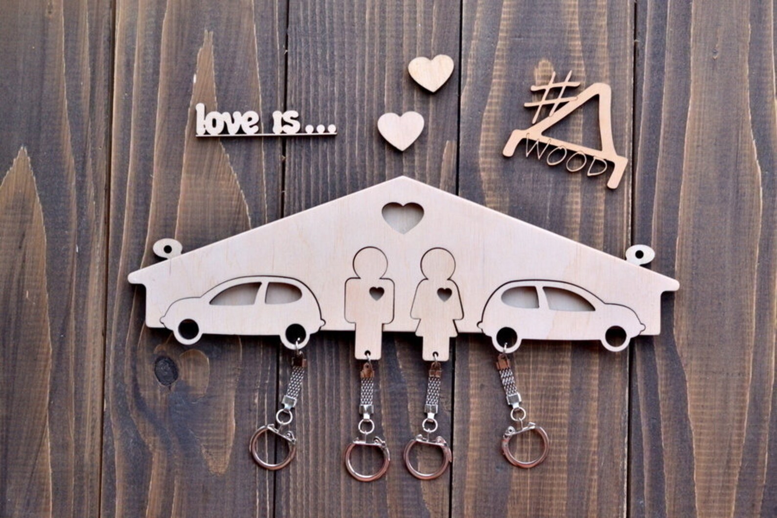 Family Key Holder Key Rings for Couples Key Holder for Wall | Etsy