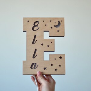Girls Night Light With Custom Name Letter E Lamp Nursery - Etsy