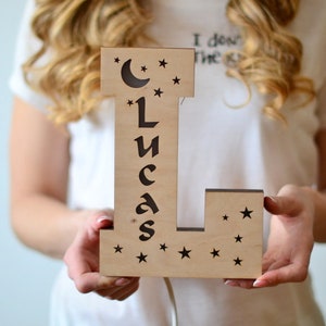 Light up Baby Boy or Girl Name Marquee Letter L Wood LED - Etsy