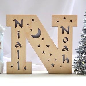 Wooden Letter N Lamp Nursery or Teenage Room Decor LED | Etsy
