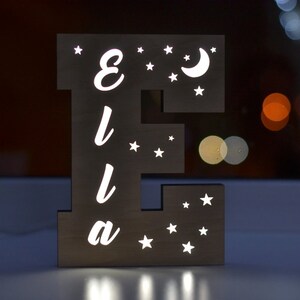 Girls Night Light With Custom Name Letter E Lamp Nursery - Etsy