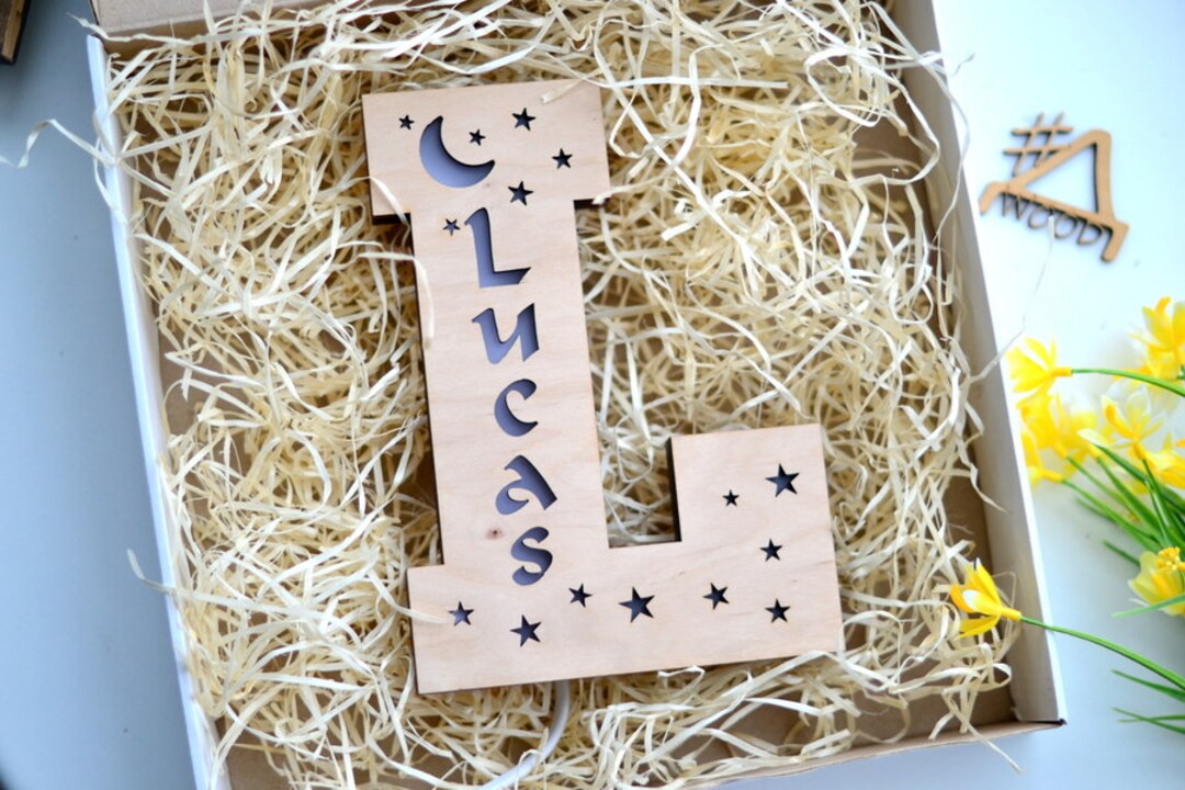 Light up Baby Boy or Girl Name Marquee Letter L Wood LED - Etsy